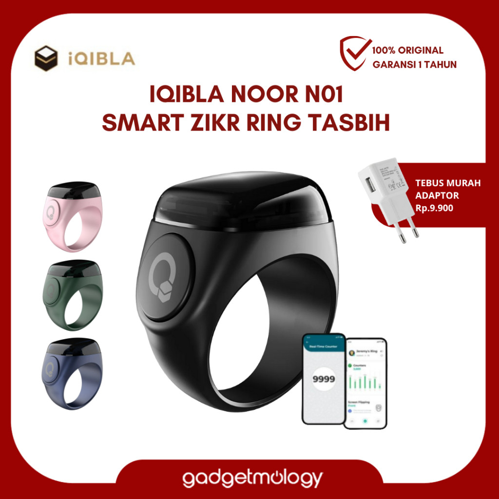 Jual WD34R iQibla Zikr Ring NOOR N01 Smart Tasbih Digital Cincin Zikir ...