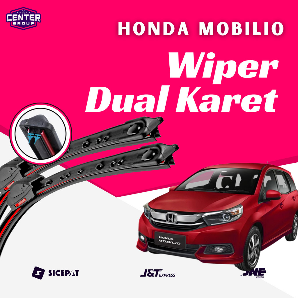 Jual Wiper Dual Blade Mobil Honda Mobilio Model Karet Ganda Double ...