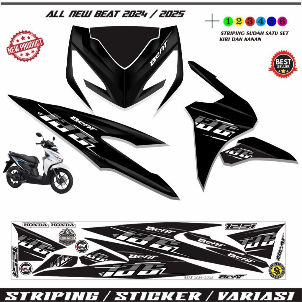 Jual VARIASI STRIPING VARIASI MOTIF ANGKA / STIKER HONDA BEAT NEW ...