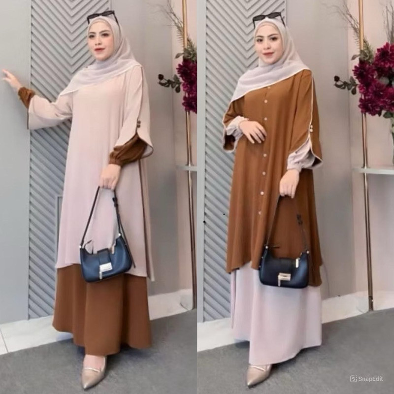 Jual SF43WK ONESET AZMIYA SETELAN TUNIK ROK SYAR’I MELAYU GAMIS MELAYU ...