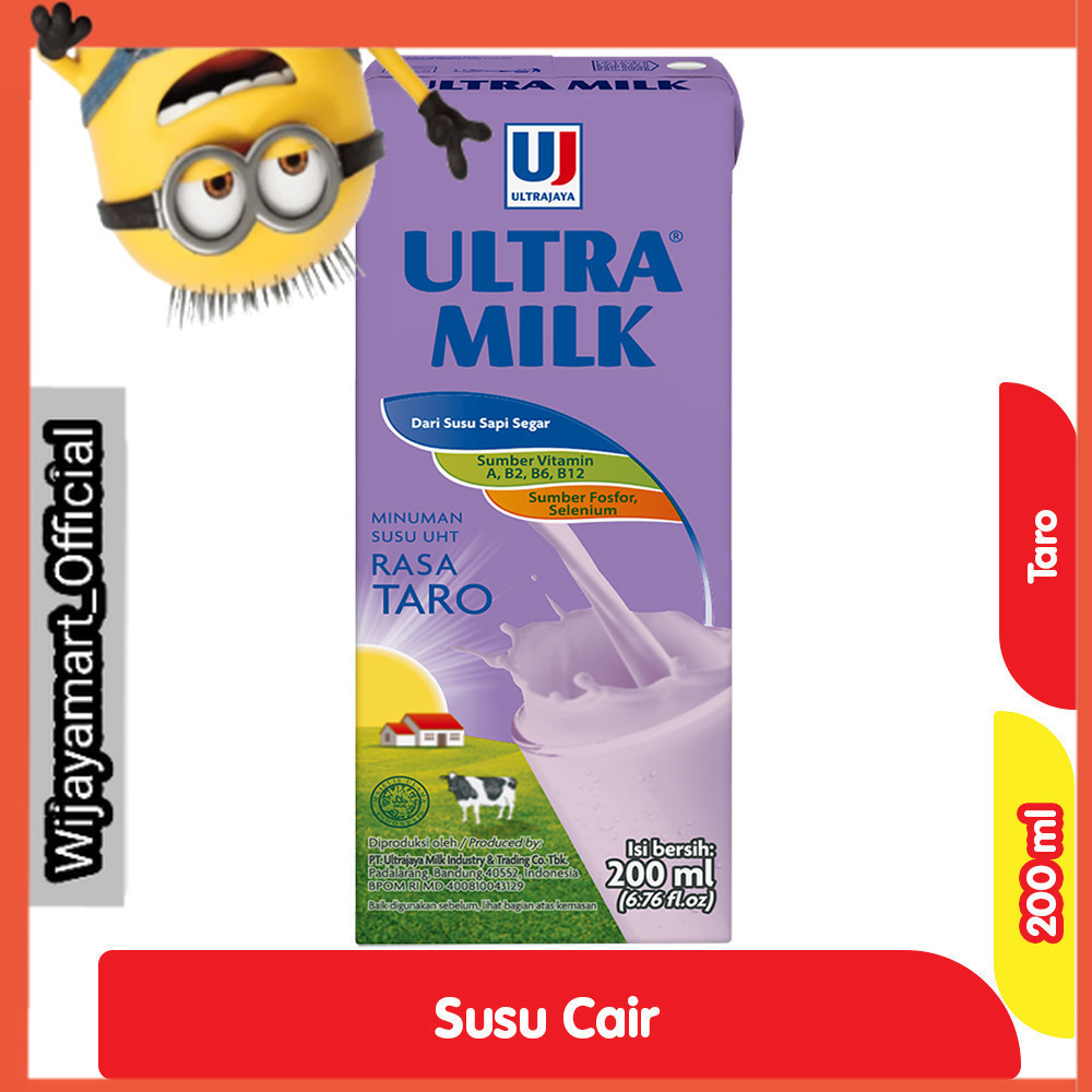 Jual Ultra Milk Susu UHT Taro Kotak 200 ml | Shopee Indonesia