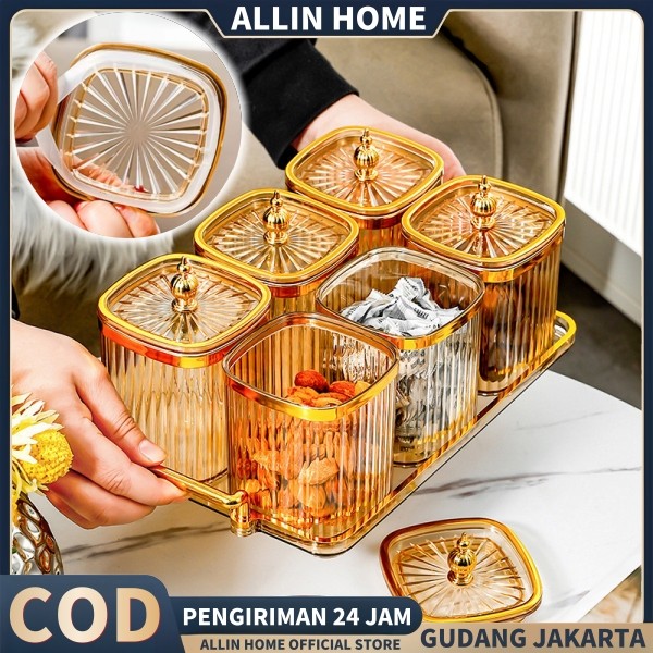 Jual Snack Tray Topless Bulat / Akrilik Snack Jar Penyimpanan Makanan ...