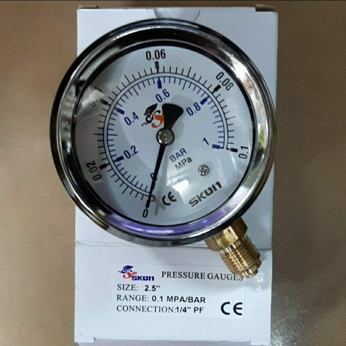 Jual Pressure gauge SKON 2.5" LM raket pressure gauge MPA BAR manometer stainless steel - 1mpa ...