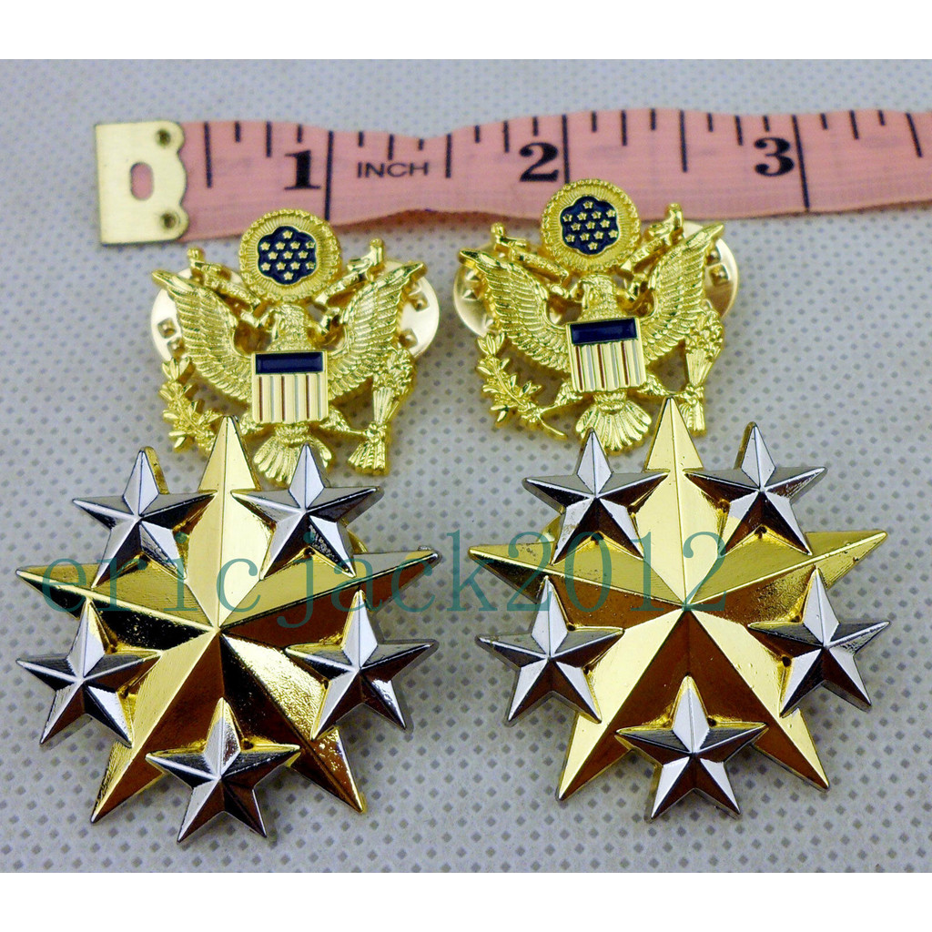 Jual tomwang2012. Set US Army Six Star Rank Insignia Badge Pin US ...