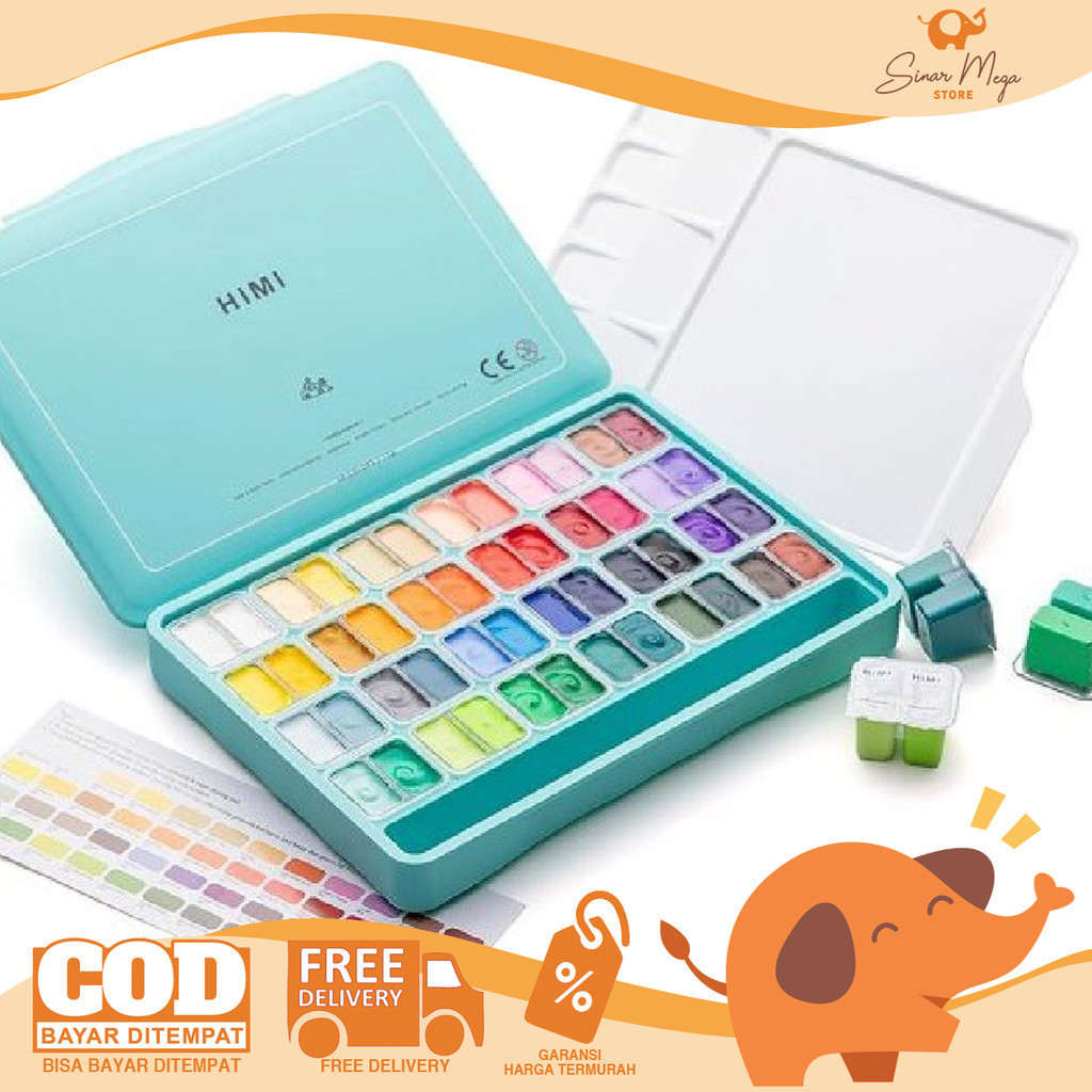 Jual HIMI Gouache Paint Set 12GR 48 Warna Cat Lukis Guas Murah | Shopee ...