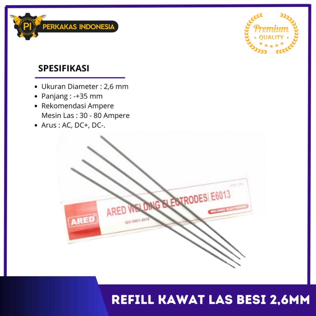 Jual Refill Kawat Las Besi 2,6mm 1 KG Welding Electrodes Isi Ulang ...