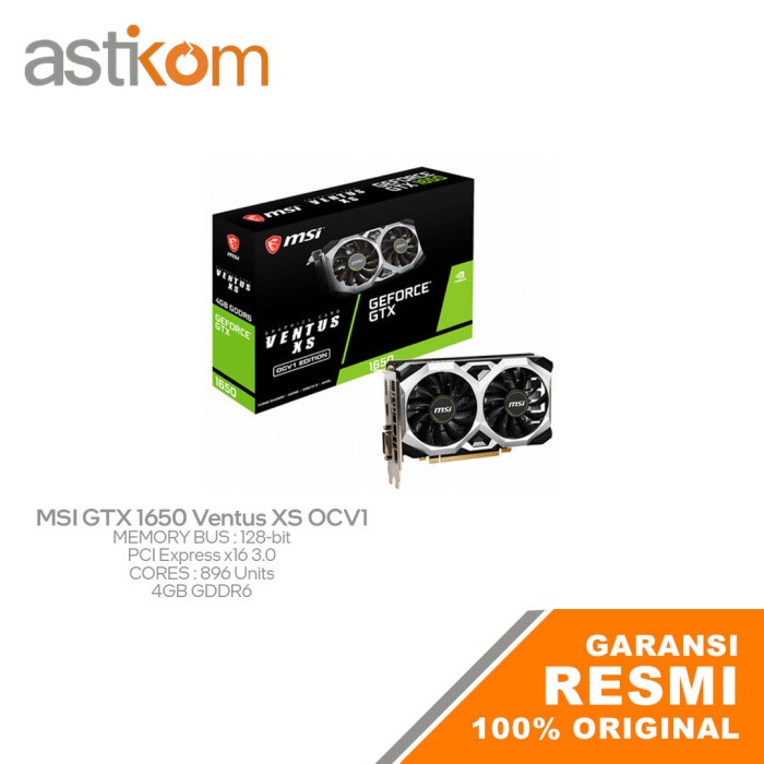 Jual VGA MSI GTX 1650 Ventus XS OCV1 4GB GDDR6 | Shopee Indonesia