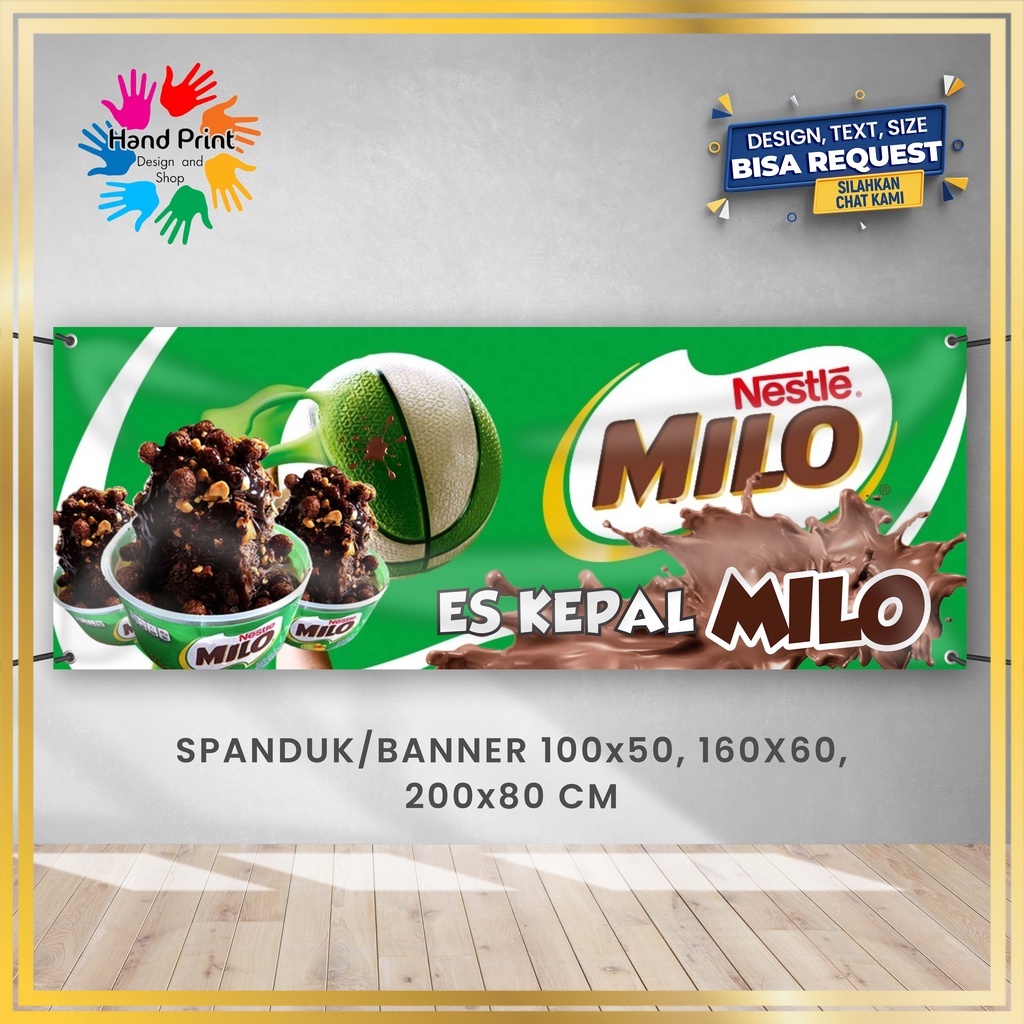 Jual SPANDUK / BANNER Es Es Kepal Milo B Bisa Request Desain | Shopee ...