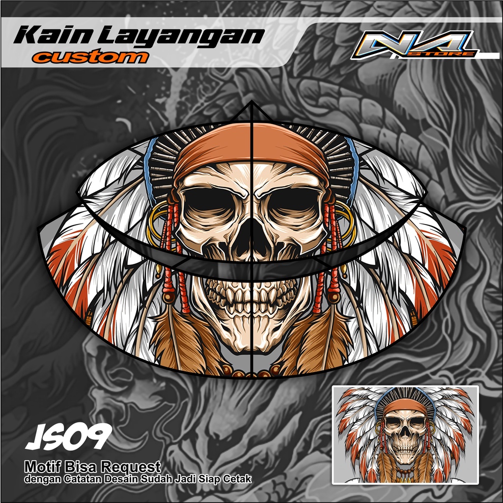 Jual Sampul Kain Layangan Motif Custom Full Printing Bahan Satin Peles ...