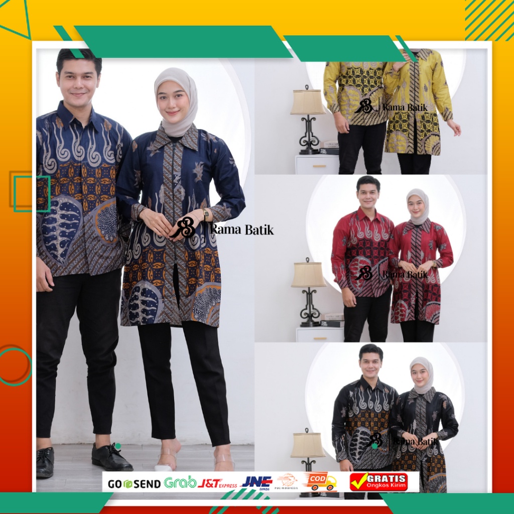 Jual BAJU BATIK KEREN TERLARIS /Batik Tunik Couple Modern Set Pakaian Couple Kemeja Batik Pria ...