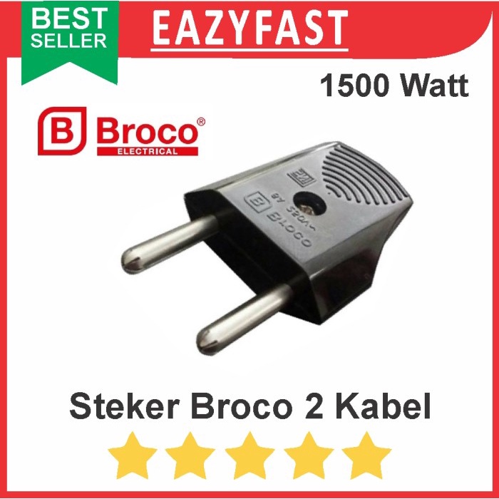 Jual Steker Broco 2 Kabel Colokan Colok Plug Arde Listrik PLN Stop ...
