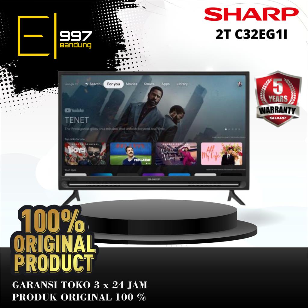 Jual SHARP LED TV 2TC32EG1I / 2T C32EG1I , Smart Google TV 32 Inch | Shopee Indonesia