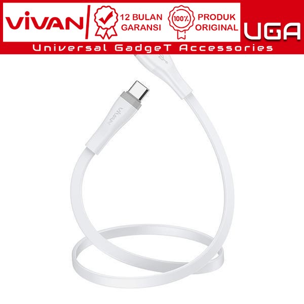 Jual VIVAN Data Cable Type-C 2.4A 30cm Kabel Data Powerbank Quick Charge Tipe C Flat - ORIGINAL ...