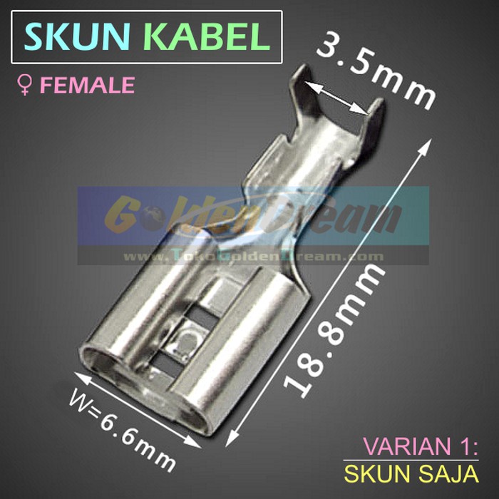 Jual Skun Kabel Female Gepeng Wire Connector Konektor Cucuk Betina ...