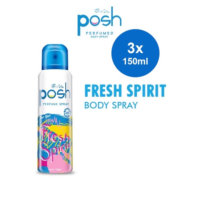 Jual Posh Spray Cologne Botol Fresh Spirit 150 mL x 3 | Shopee Indonesia