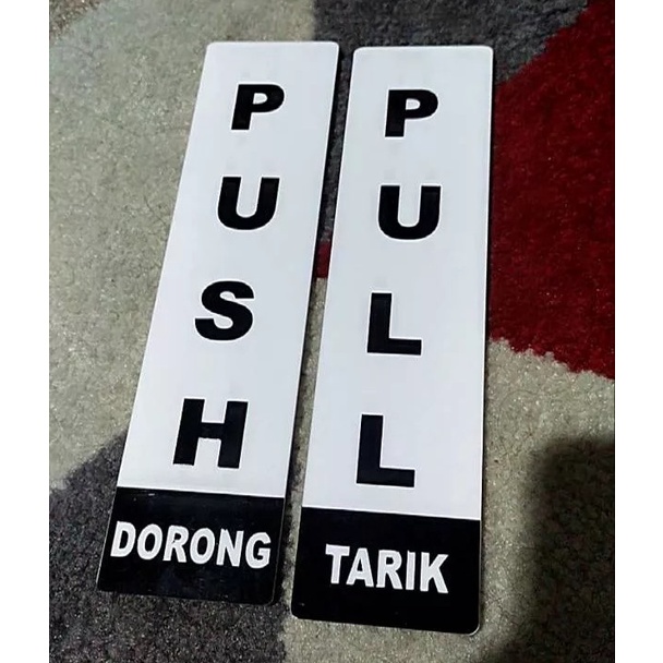 Jual Sign Acrylic Tarik Dorong | Push Pull satu set | Putih | Tarik ...