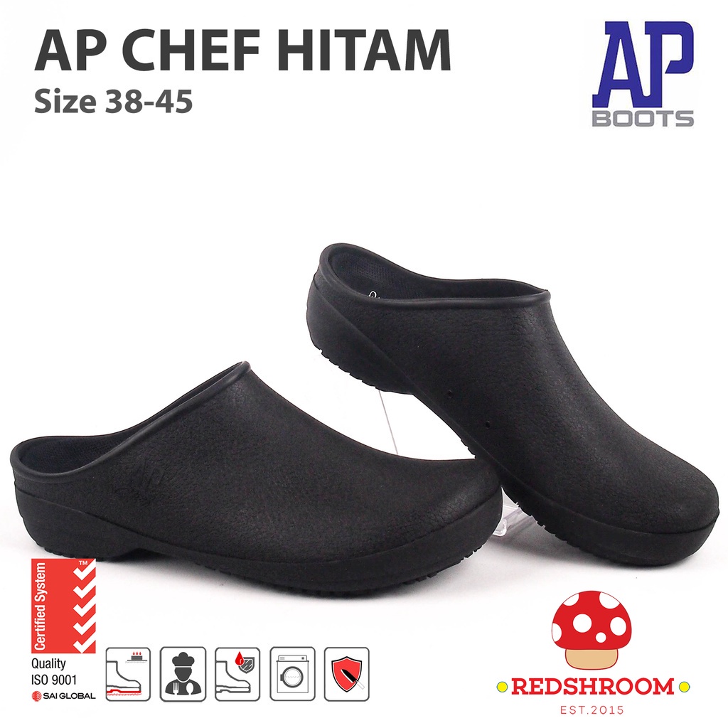 Jual Sepatu Koki AP CHEF AP BOOTS Hitam Autoclave Tahan Pisau Lokal ...