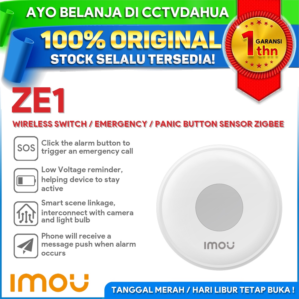 Jual IMOU ZE1 WIRELESS SWITCH / EMERGENCY / PANIC BUTTON SENSOR ZIGBEE | Shopee Indonesia