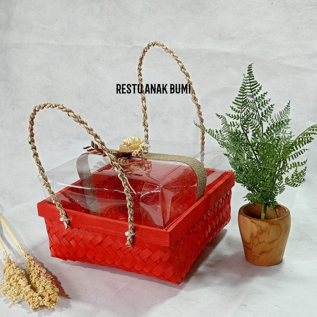 Jual TERURAH New Produk BMT merah cat akrilik 22x22cm Kranjang hampers ...
