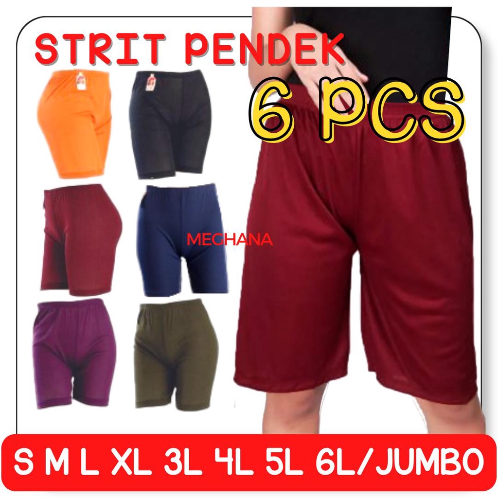 Jual PAKET ISI 6 CELANA TAYET WANITA PENDEK SHORT PANT STRIT | Shopee Indonesia