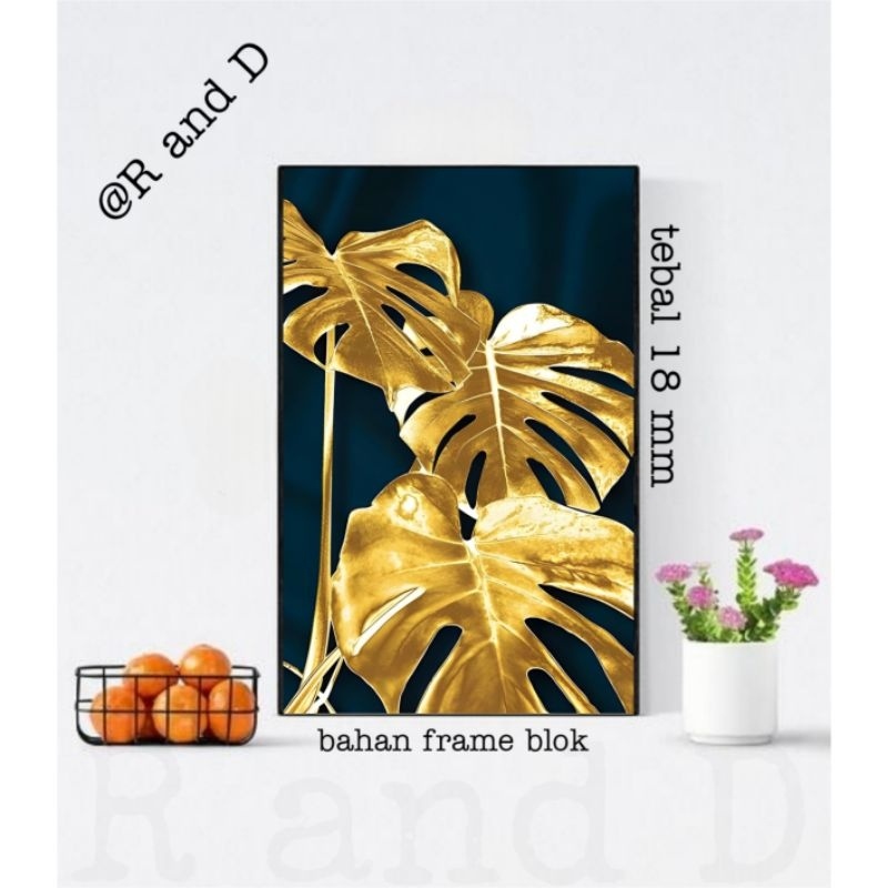 Jual Poster gambar daun, Hiasan dinding bingkai kayu ukuran A4 gambar ...
