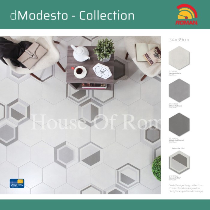 Jual ROMAN Hexagonal dModesto Mix 34x39 GH348064 (ROMAN House of Roman ...