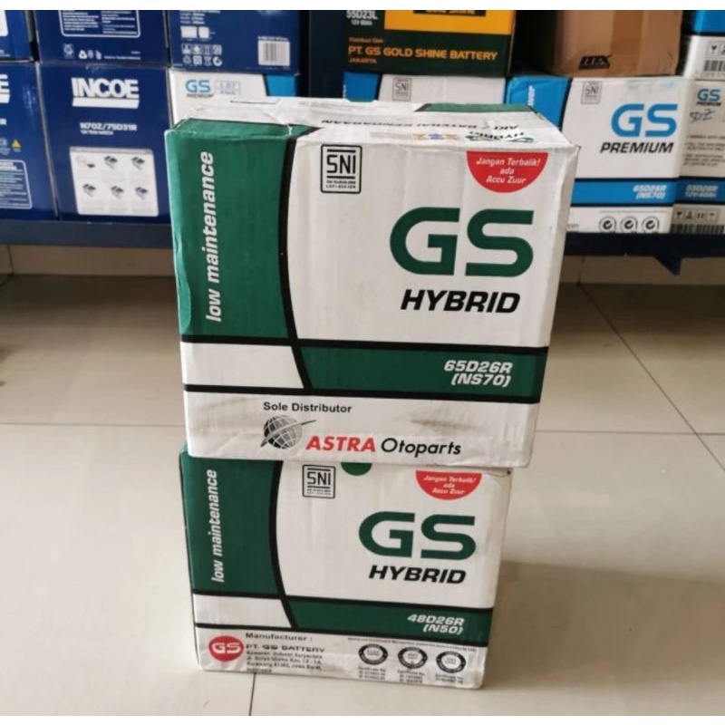 Jual AKI BATERAI BASAH GS ASTRA HYBRID NS70/65D26R GENSET MOBIL KIJANG ...