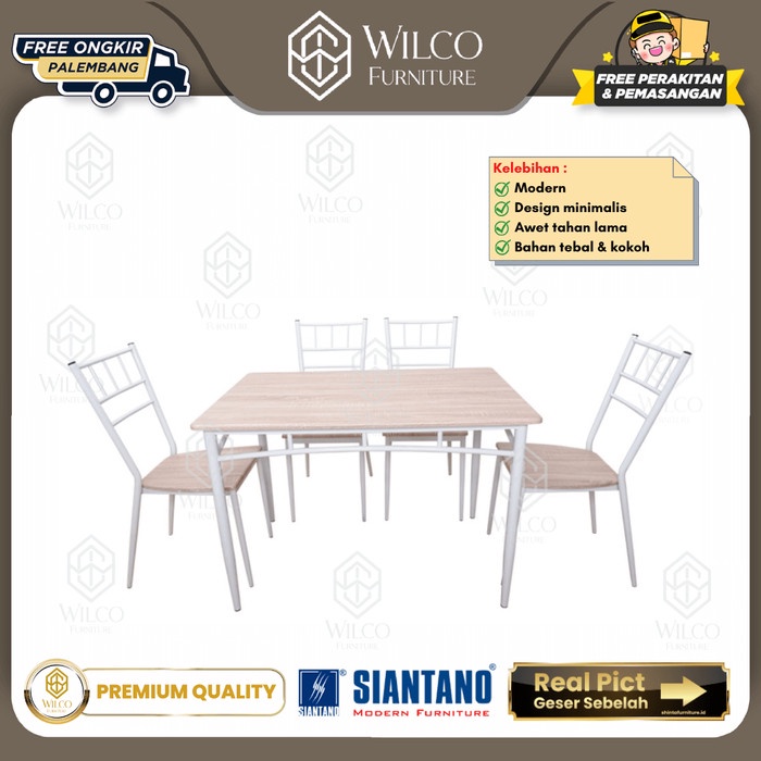 Jual Meja Makan Siantano DTDC Hawaii / Meja Makan 4 Kursi Minimalis Putih - Kursi 1 Pcs | Shopee ...