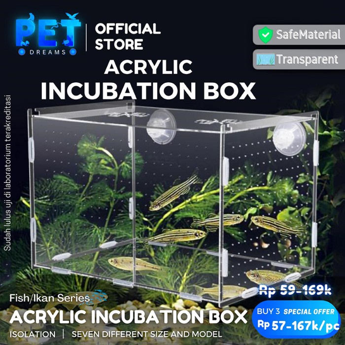 Jual ACRYLIC INCUBATION BOX / ISOLATION BOX / AKRILIK KARANTINA IKAN | Shopee Indonesia