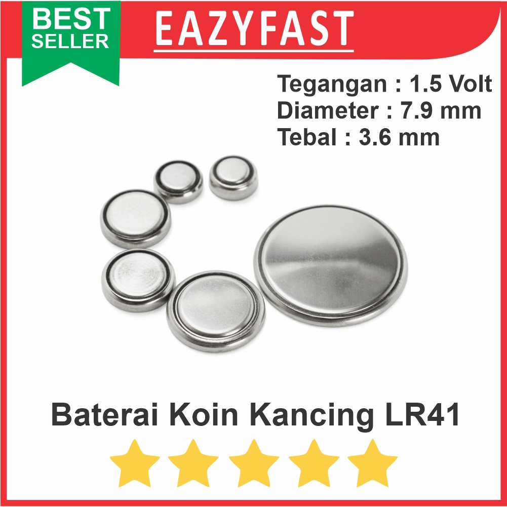 Jual Baterai LR41 AG3 SR41 1.55v Jam Tangan Kancing Coin Button Battery | Shopee Indonesia