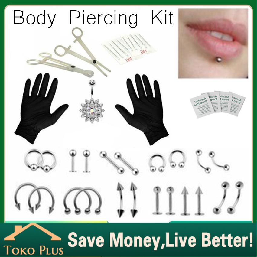 Jual 41Pcs Alat Piercing Earring Lengkap Stainless Steel Piercing ...