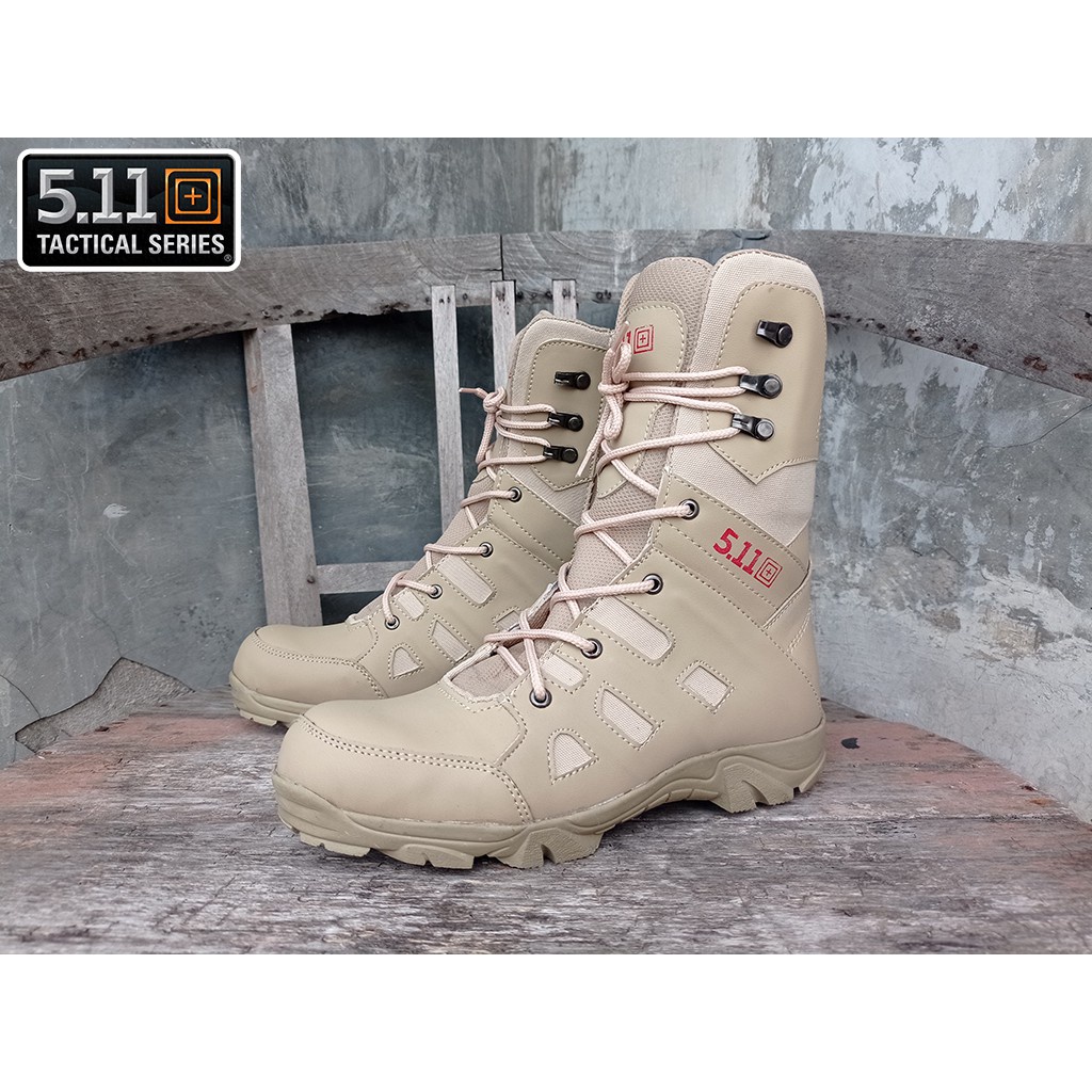 Jual Sepatu Boots PDL Pria Safety 511 Tactical Cream Ujung besi ...
