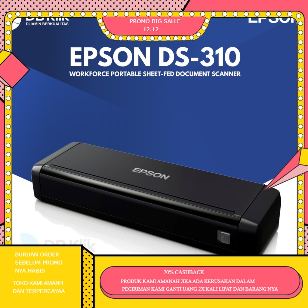 Jual Scanner EPSON DS-310 Workforce Portable Sheet-fed Document - EPSON ...