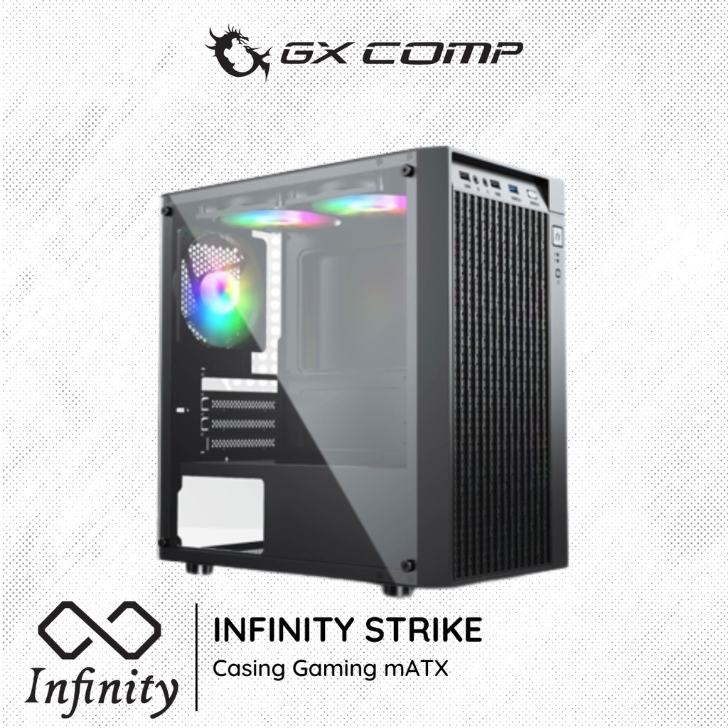 Jual Casing Infinity STRIKE - mATX Gaming Case - Free 3 Fan RGB ...