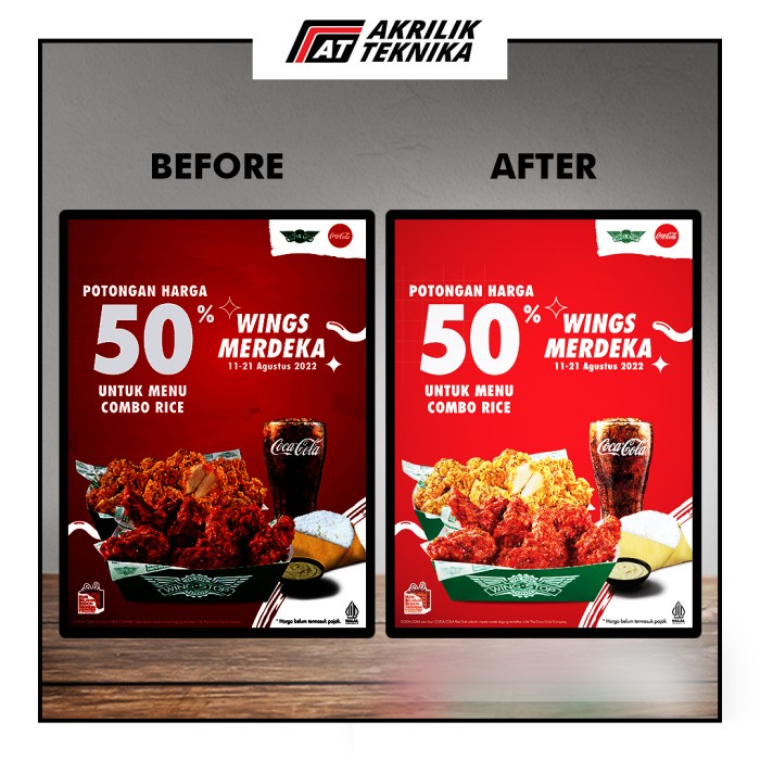 Jual FRAME / BINGKAI / DISPLAY POSTER LED / LAMPU AKRILIK SLIM LIGHT BOX A1 | Shopee Indonesia