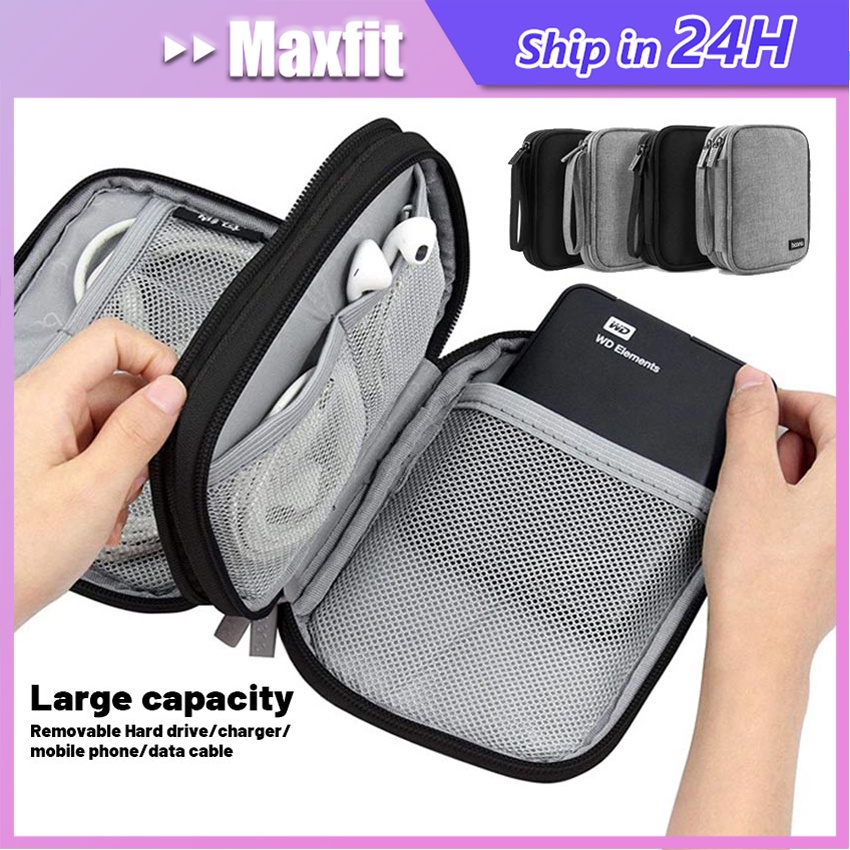 Jual Tas Powerbank Handphone Earphone Pouch Gadget Bag Organizer Travel ...