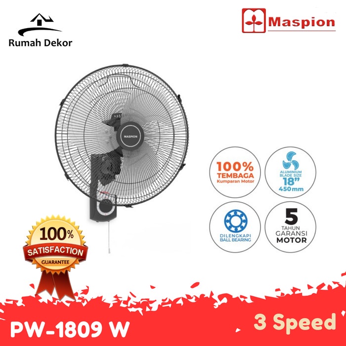 Jual Kipas Angin Dinding Maspion Power Fan PW-1809 W 18 Inch Tali ...