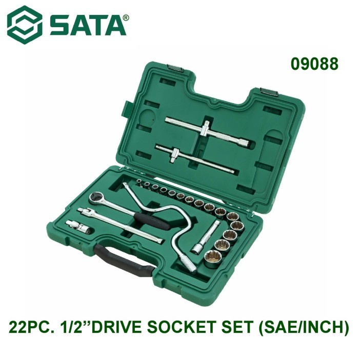 Jual SATA KUNCI SHOCK INCH / SAE SET - 22PCS 1/2” DR SOCKET SET SAE SATA - 09088 | Shopee Indonesia