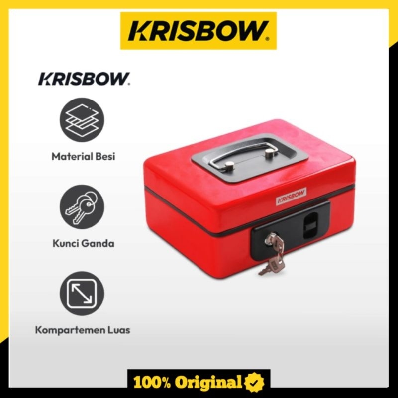 Jual Krisbow 20x15x9 Cm Cash Box Double Lock | Shopee Indonesia