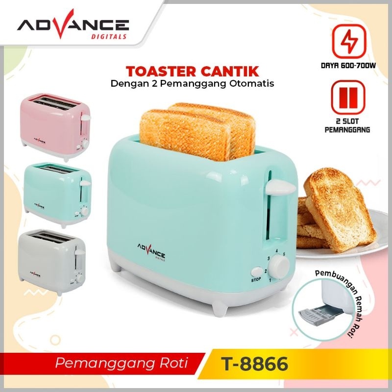 Jual Advance Toaster Cantik Pemanggang Roti / mesin roti /T-8866 600W ...