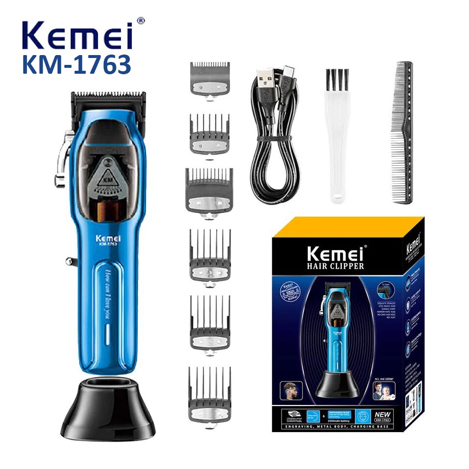 Jual Kemei KM-1763 Hair Clipper Kemei 1763 Cukur Pangkas Rambut Elektrik 9000 Rpm | Shopee Indonesia