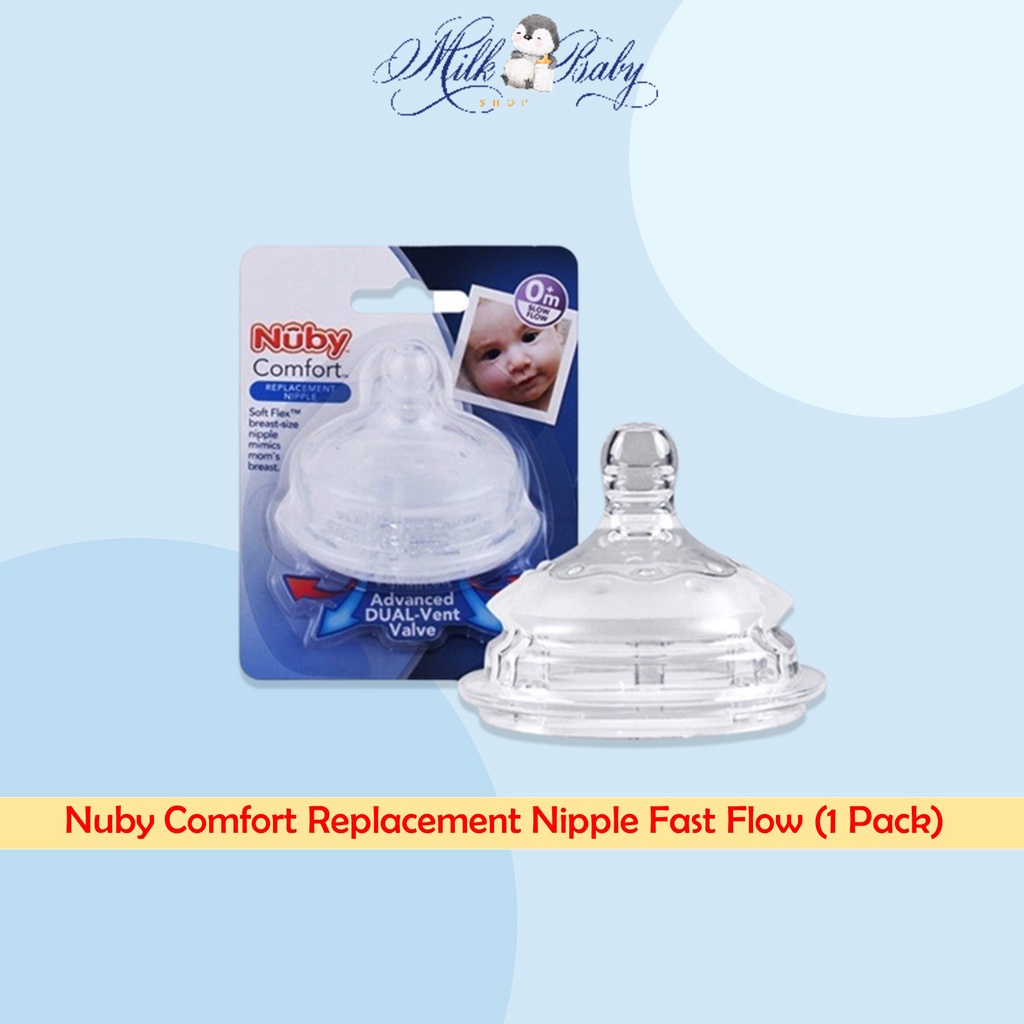 Jual Nuby Comfort Replacement Nipple Fast Flow (1 Pack) | Shopee Indonesia