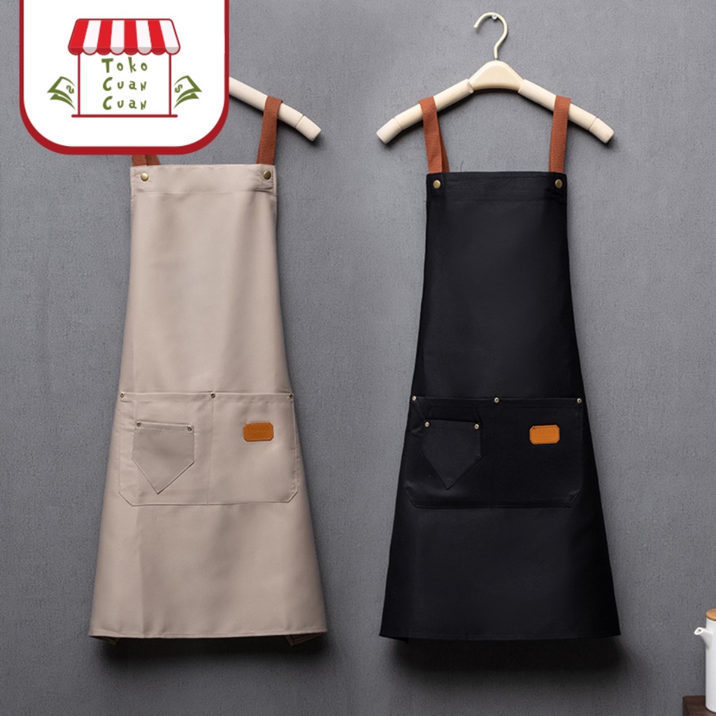 Jual TCC PREMIUM APRON CELEMEK BARISTA Chef Efek Daun Talas Celemek ...