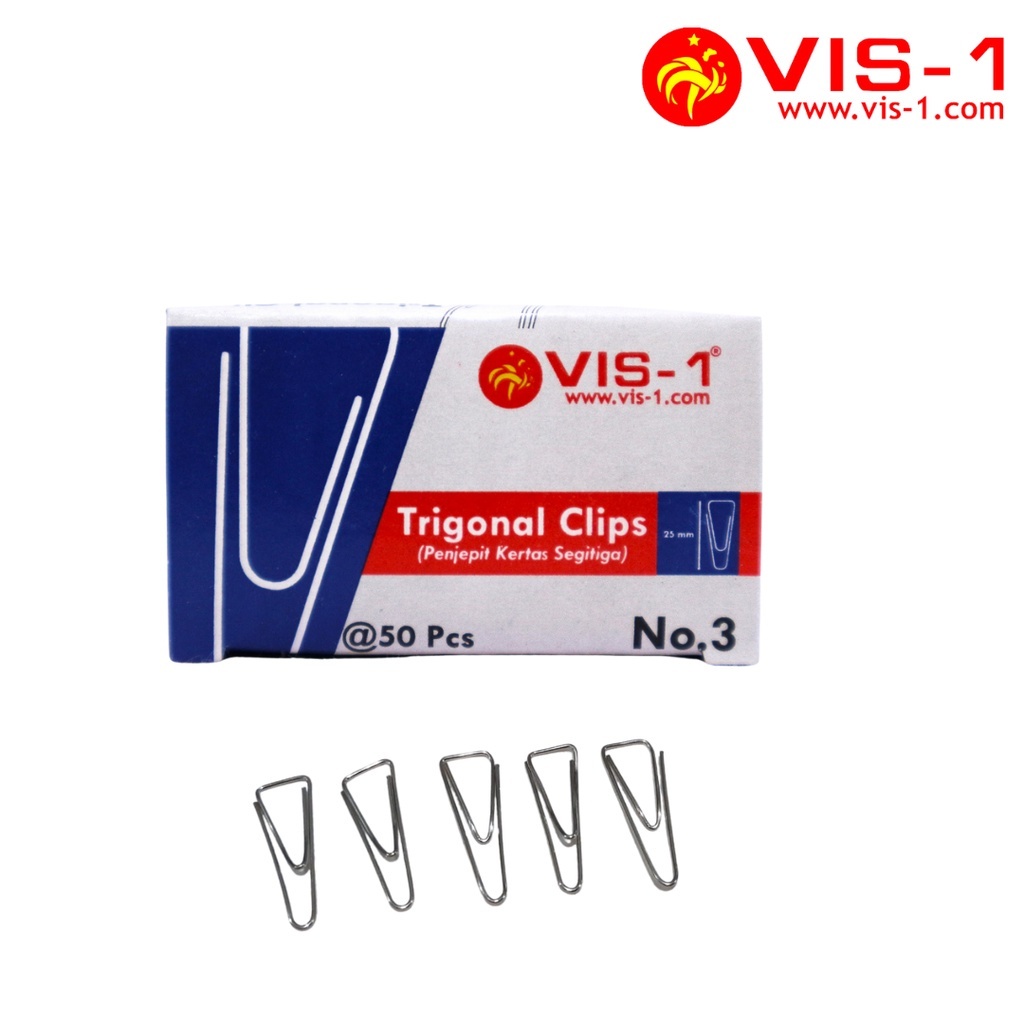 Jual Vis-1 Paper Trigonal Clips / Klip Penjepit Segitiga Vis-1 No.3 ...