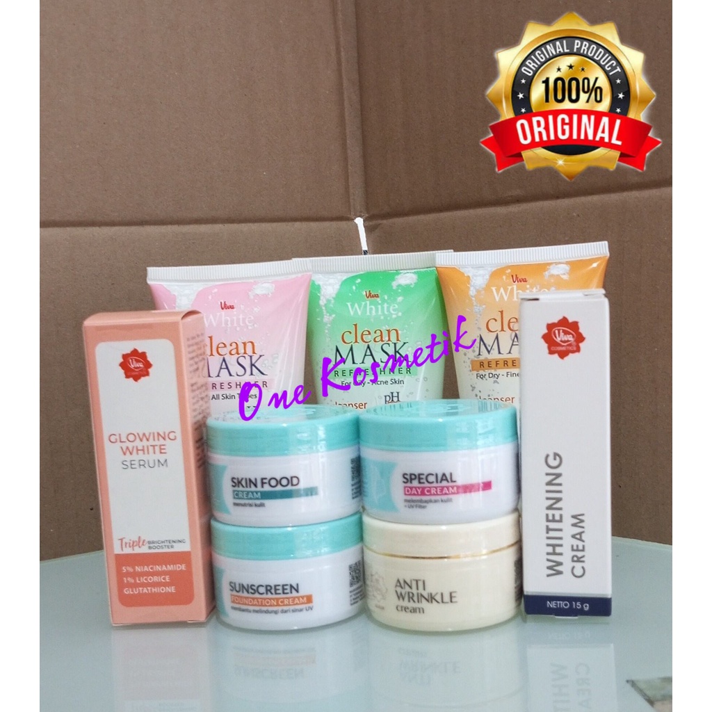 Jual Viva Paket 7 Pcs Anti Flek Hitam Glowing Anti Jerawat Anti Aging ...