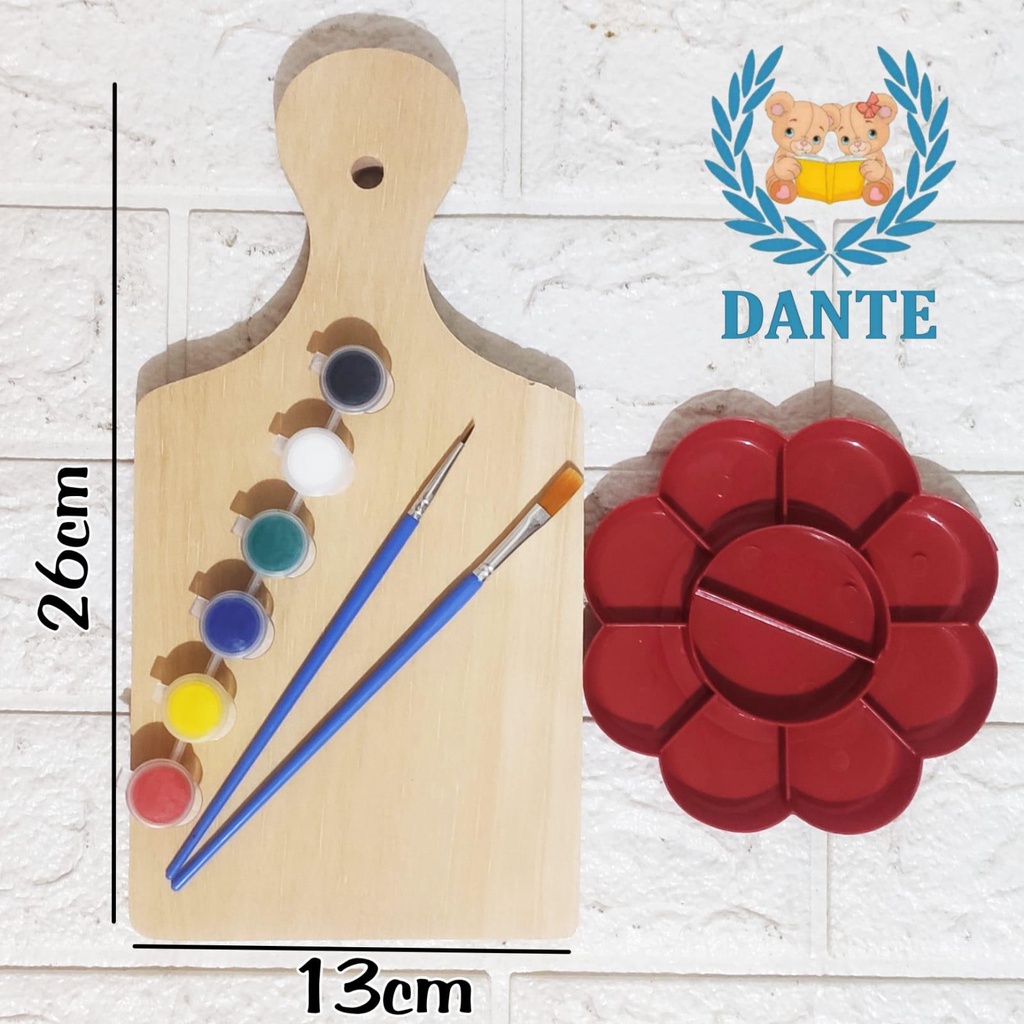 Jual RKL - Paket melukis set talenan kayu + cat acrylic + Palet + 2 ...