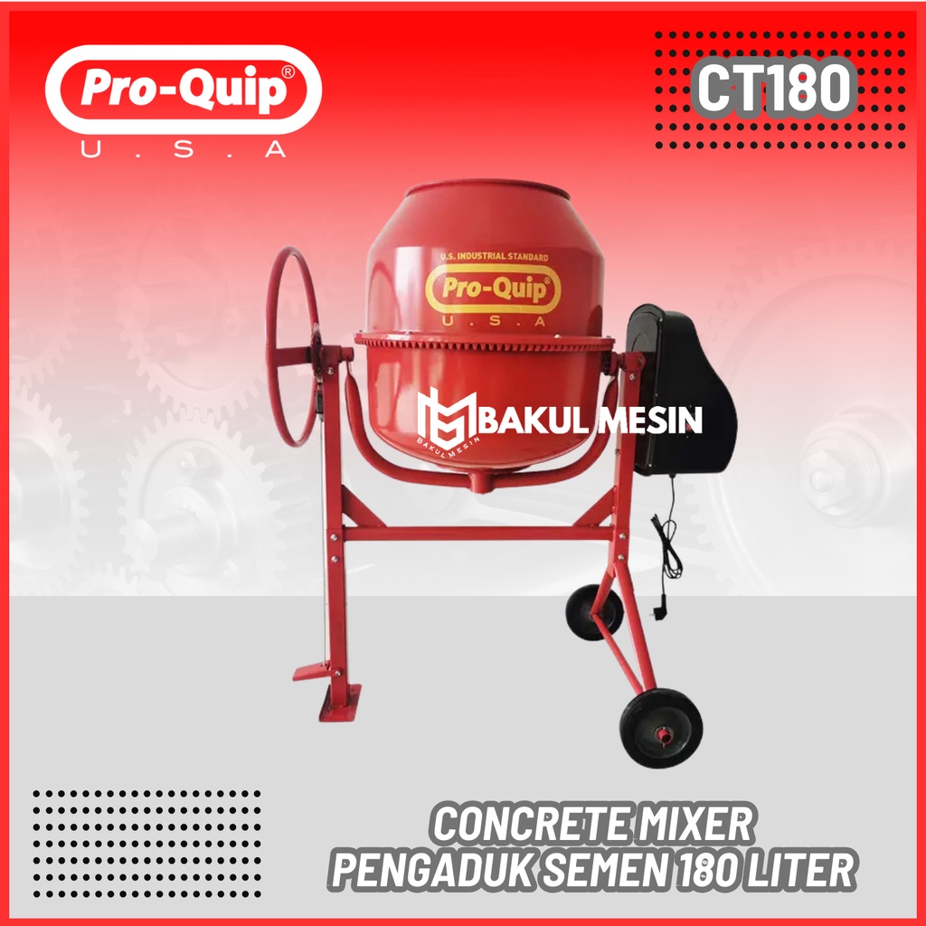 Jual PROQUIP CT180 Mesin Molen Listrik Molen Mini Concrete Mixer CT 180 | Shopee Indonesia