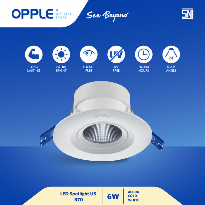Jual OPPLE Lampu LED Spotlight 6W 4000K Cool White Garansi 10 Tahun ...