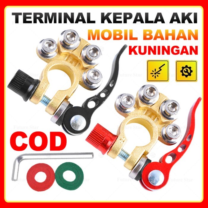 Jual Terminal Kepala Aki Mobil Bahan Kuningan 2PCS Set Powone Quick ...