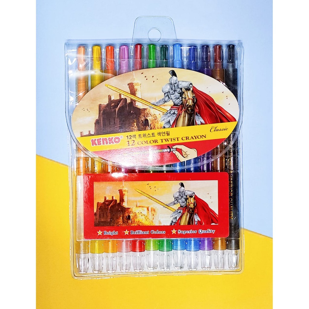 Jual Kenko 12 Color Twist Crayon Full ( PVC BAG ) CLASSIC - 1 SET ...